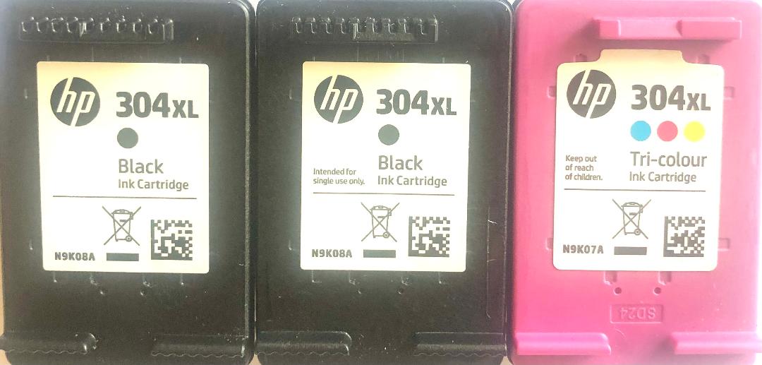 2X HP 304XL Black & 1X HP 304XL Colour Ink Cartridges